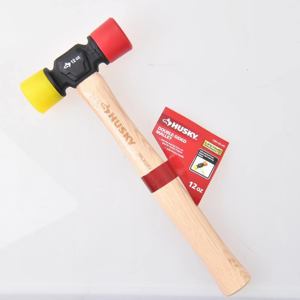 Husky 12 oz. Hickory 2-Sided Soft Face Mallet SUO-013 - The Home Depot