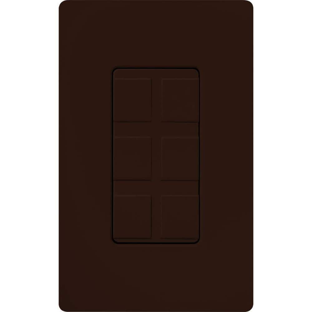 Lutron Claro 6-Port Frame, Brown (CA-6PF-BR) CA-6PF-BR - The Home Depot