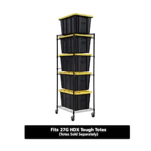 HDX 2-Shelf Steel Wire Rack (22 in. x 69 in. x 28.5 in.) and 5-Pack 27 ...