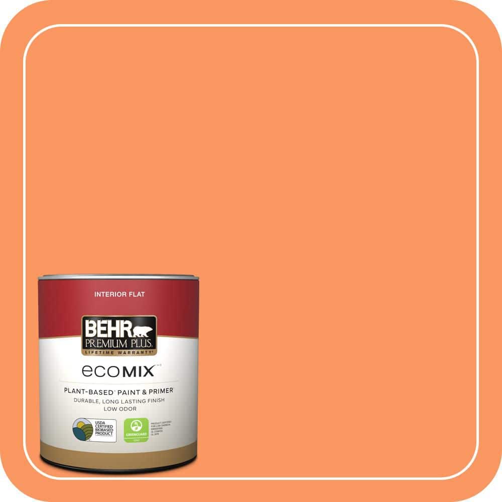 BEHR PREMIUM PLUS 1 qt. #230B-5 Indian Paint Brush Flat EcoMix Plant ...