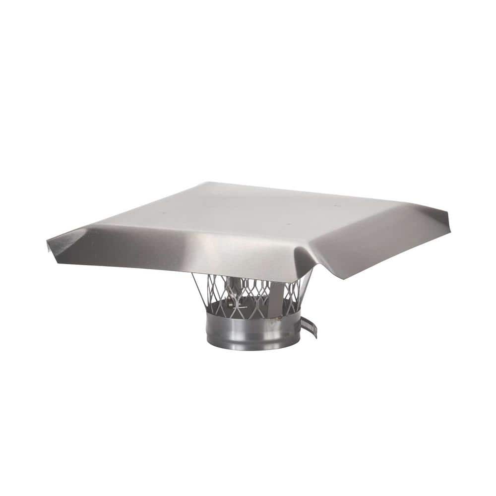 HY-C 4 in. Round Clamp-On Single Flue Liner Chimney Cap in Stainless ...
