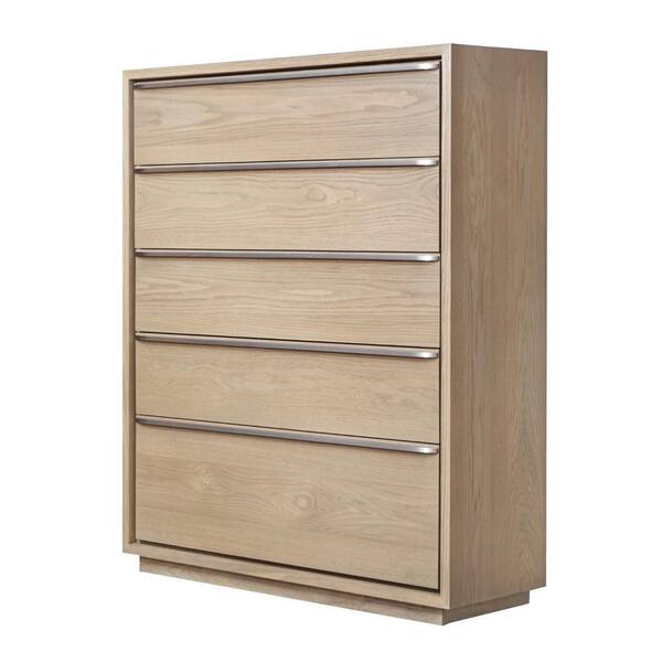 Benjara Brown 5-Drawers 42 in. Chest of Drawers Dresser Without Mirror ...
