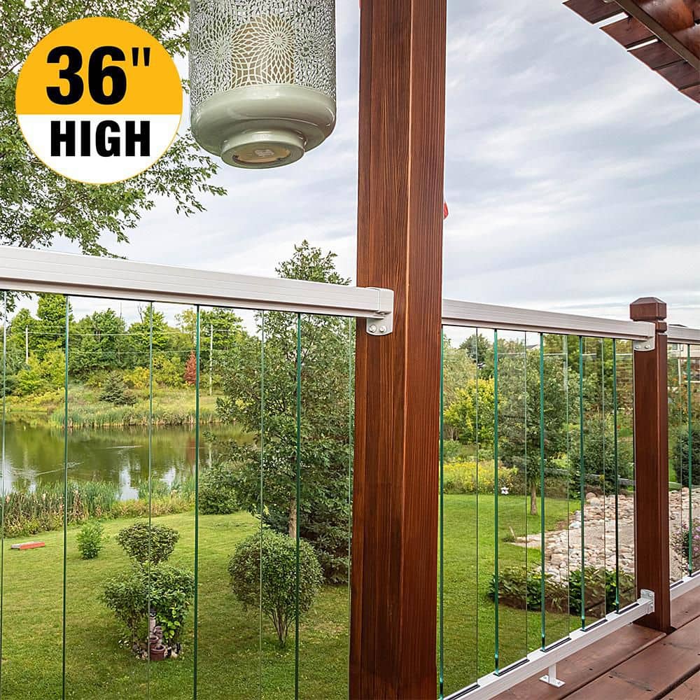 PEAK Aluminum Railing 36 in. H x 6 in. W Aluminum Deck Railing Clear ...