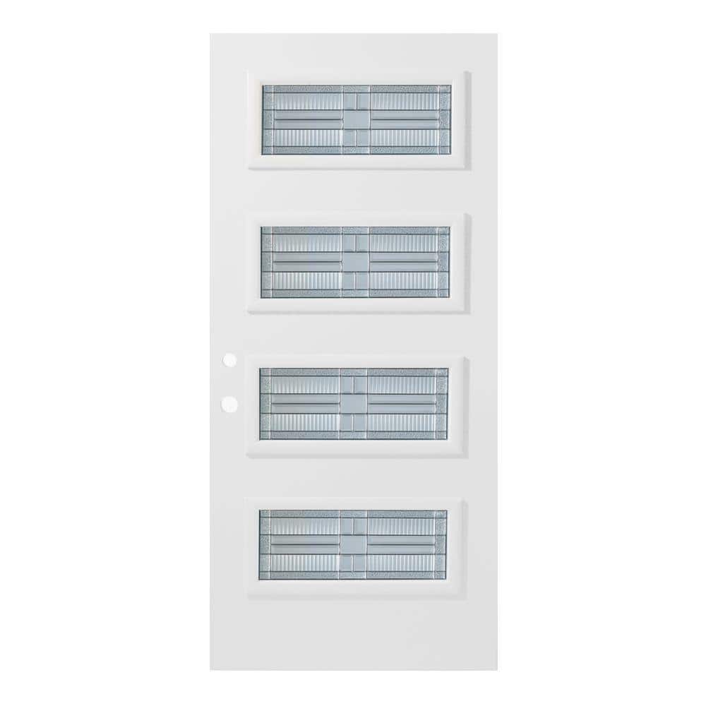 Stanley Doors 36 in. x 80 in. Seattle 4 Lite Painted White Right-Hand ...