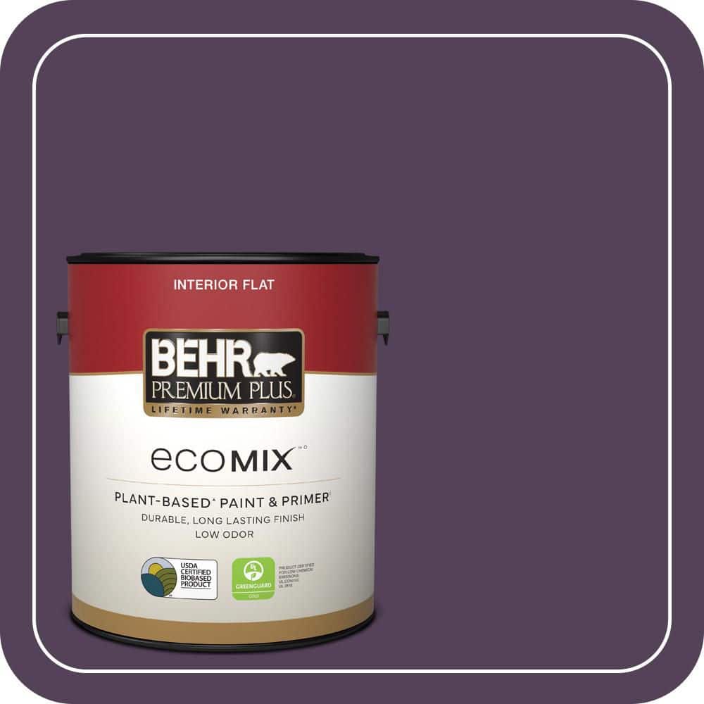 BEHR PREMIUM PLUS 1 gal. #S-H-680 Purple Bloom Flat EcoMix Plant-Based ...