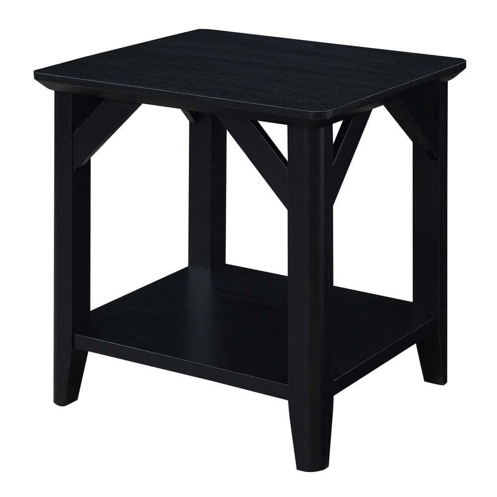 Convenience Concepts Winston 22 in. W Black Rectangle Wood Top End ...