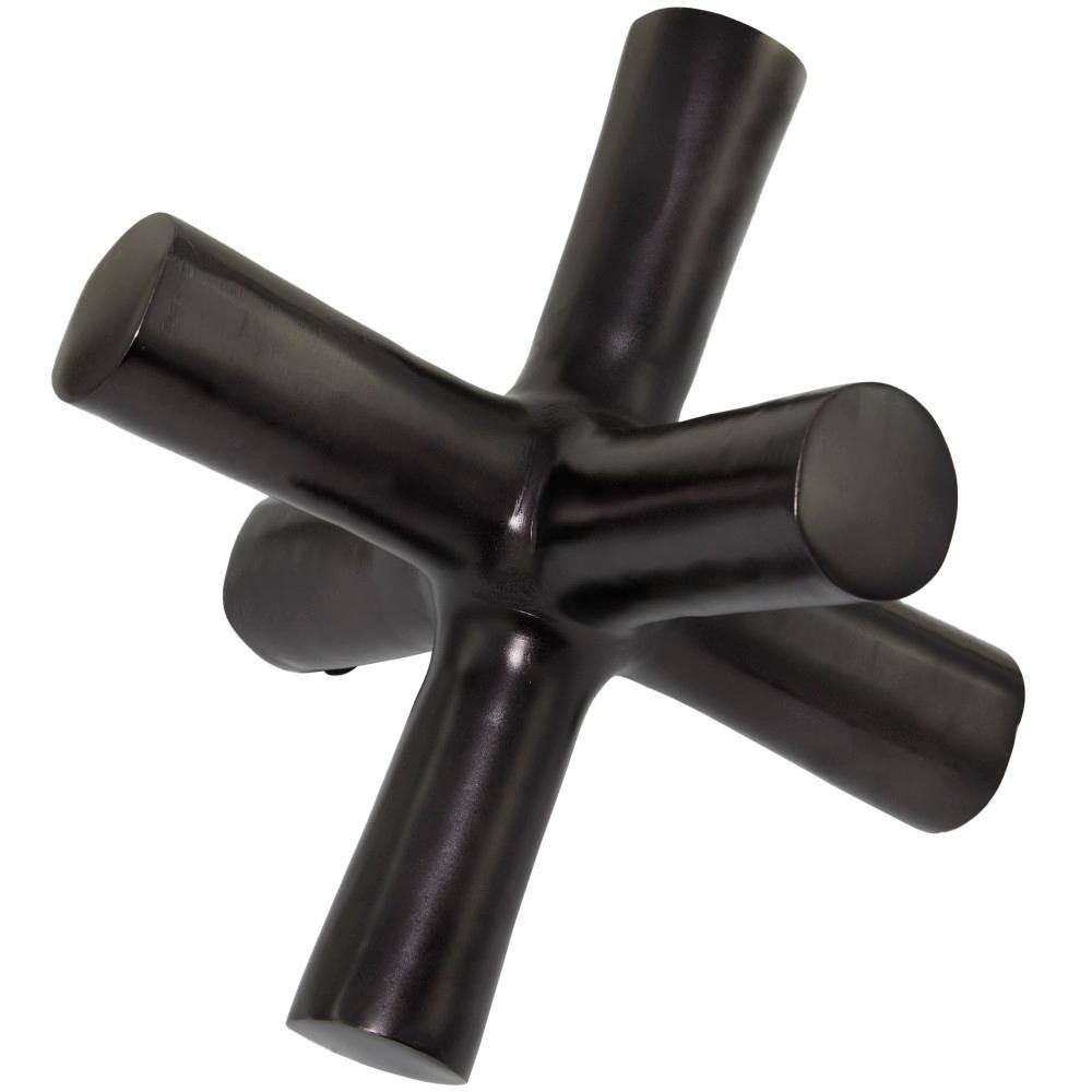 Litton Lane Black Aluminum Jack Abstract Sculpture 043429 - The Home Depot