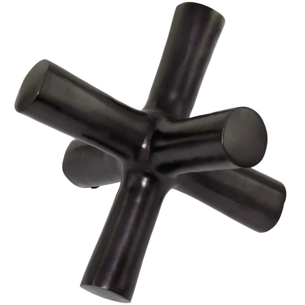 Litton Lane Black Aluminum Jack Abstract Sculpture 043429 - The Home Depot