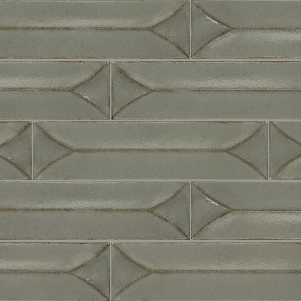 Marazzi Terramater Lichen 3-1/2 in. x 15 in. Glossy Porcelain Wavy Wall ...