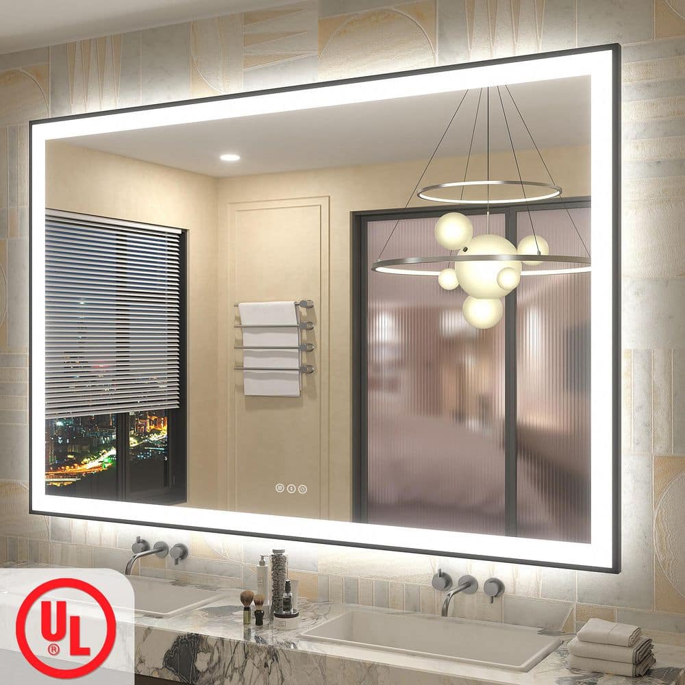 Apmir 60 in.W x 40 in.H Rectangular Framed UL Certified Front and Back ...