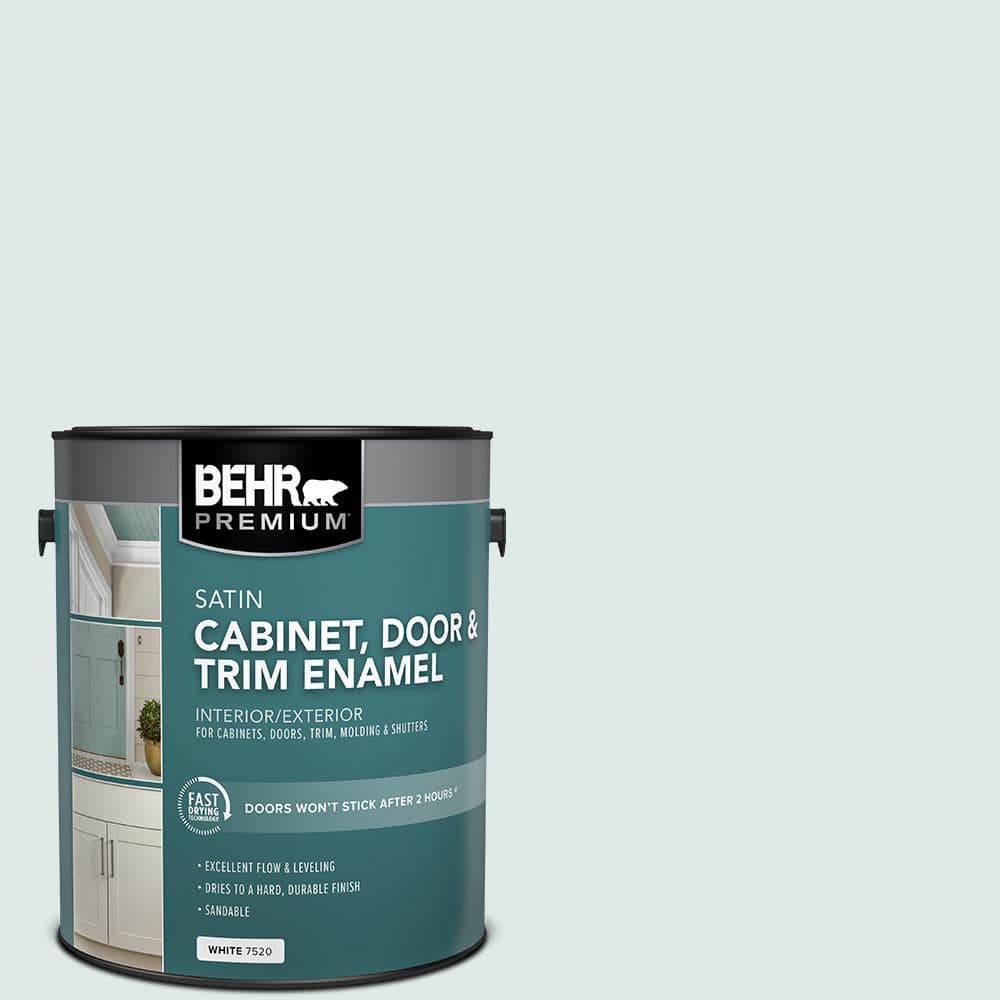 BEHR PREMIUM 1 gal. #BL-W01 Calm Satin Enamel Interior/Exterior Cabinet ...