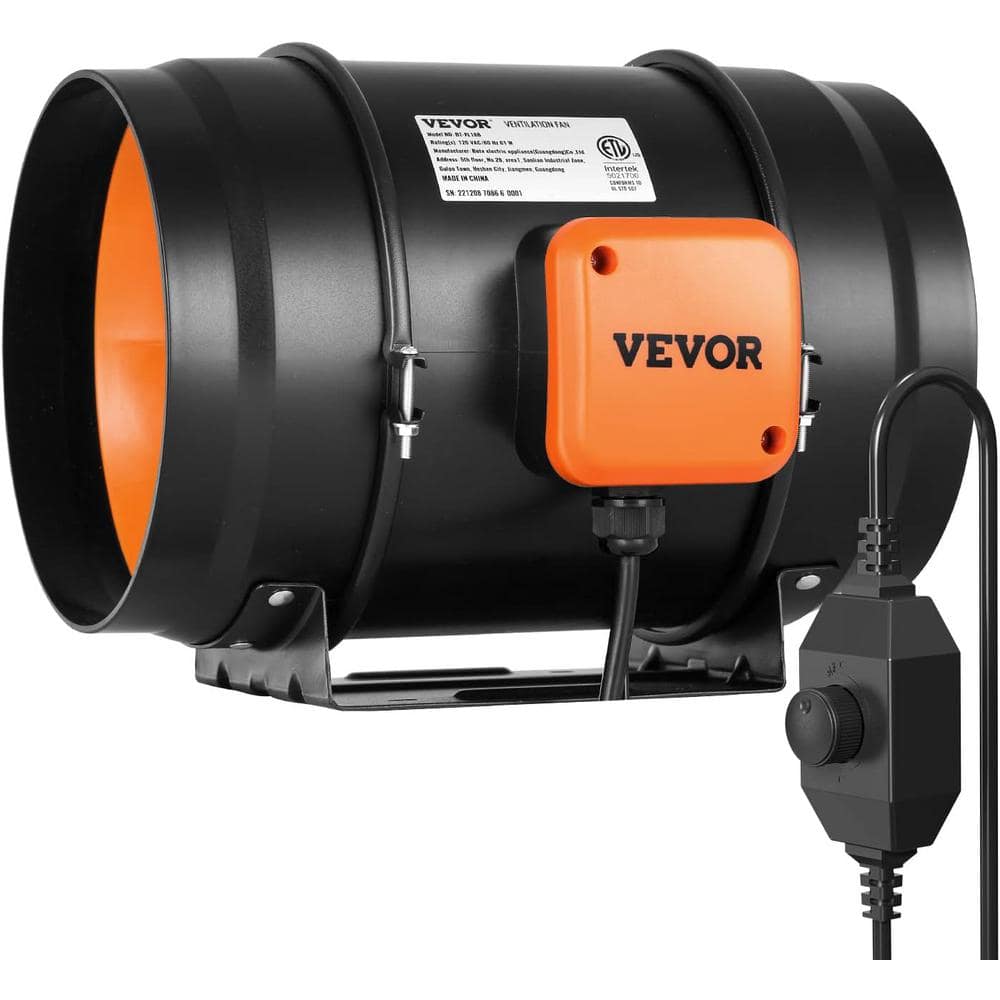 Lukvuzo 8 in. Inline Duct Fan 750 CFM with Variable Speed Controller ...