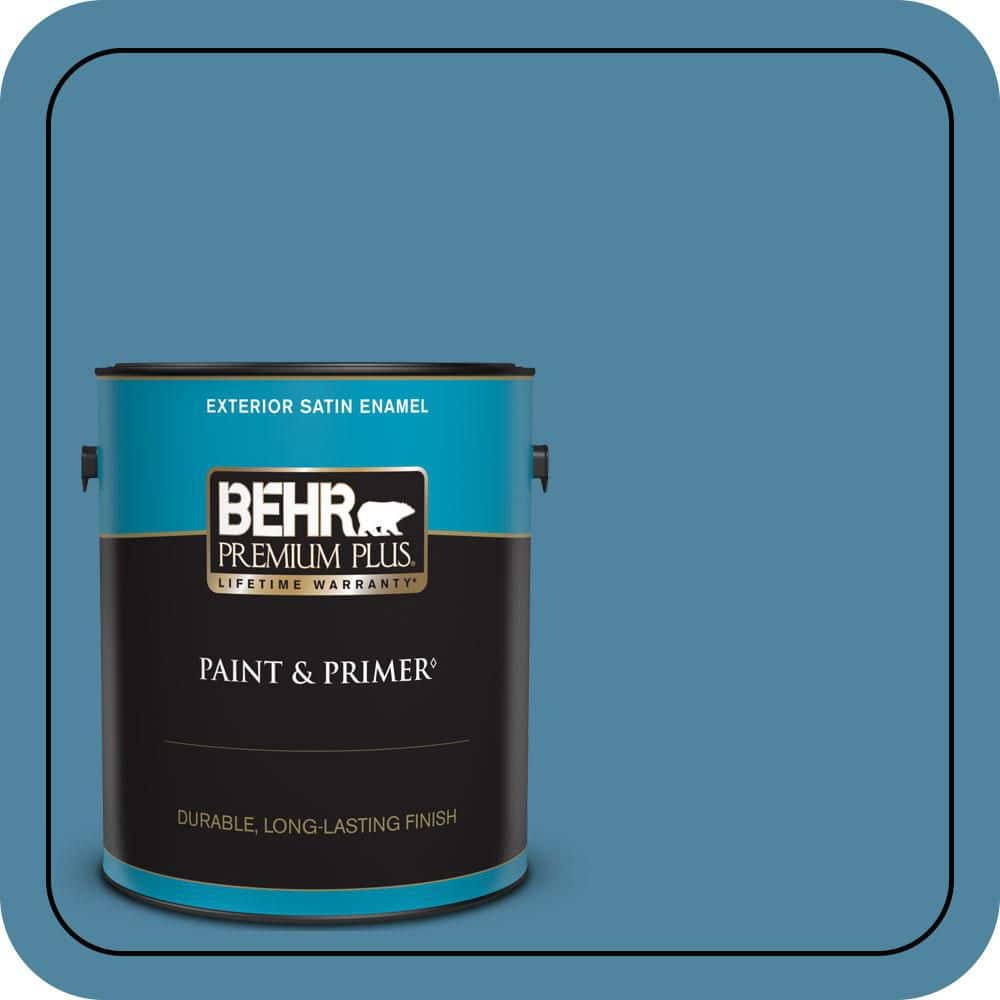 BEHR PREMIUM PLUS 1 gal. #S490-5 Jay Bird Satin Enamel Exterior Paint ...