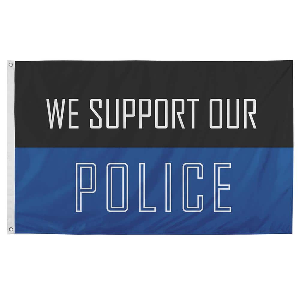 Perma-Nyl 3 ft. x 5 ft. We Support Our Police Flag POL3 - The Home Depot