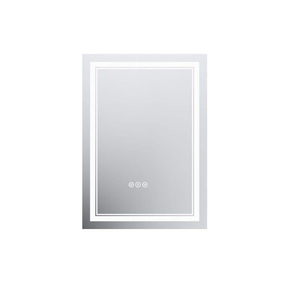 White 20 in. W x 28 in. H Rectangular Frameless Bathroom Wall Mirrors ...