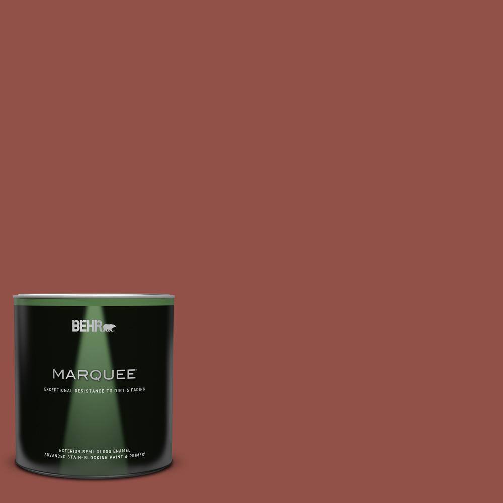 BEHR MARQUEE 1 qt. #ICC-72 Cinnabar Semi-Gloss Enamel Exterior Paint ...