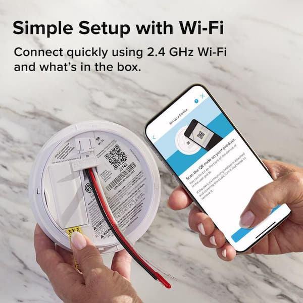 Kidde Hardwired Ring App Enabled Smart Smoke & Carbon Monoxide Detector, AA Battery Backup ...