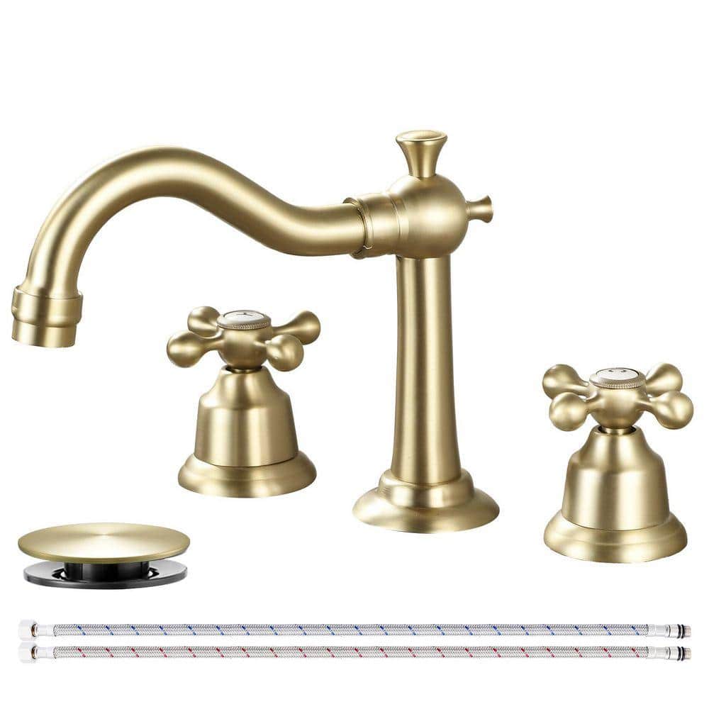 AKLFGN 8 in. Widespread Double Handle Bathroom Faucet 3 Hole Sink ...