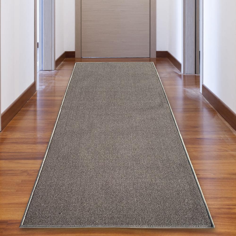 PLAYA RUG Solid Dark Gray Color 31 in. Width x Your Choice Length ...