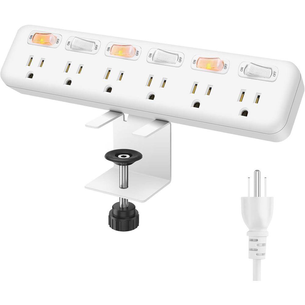 Lukyamzn 6-Outlet Power Strip Surge Protector with 10 ft. Power Cord ...