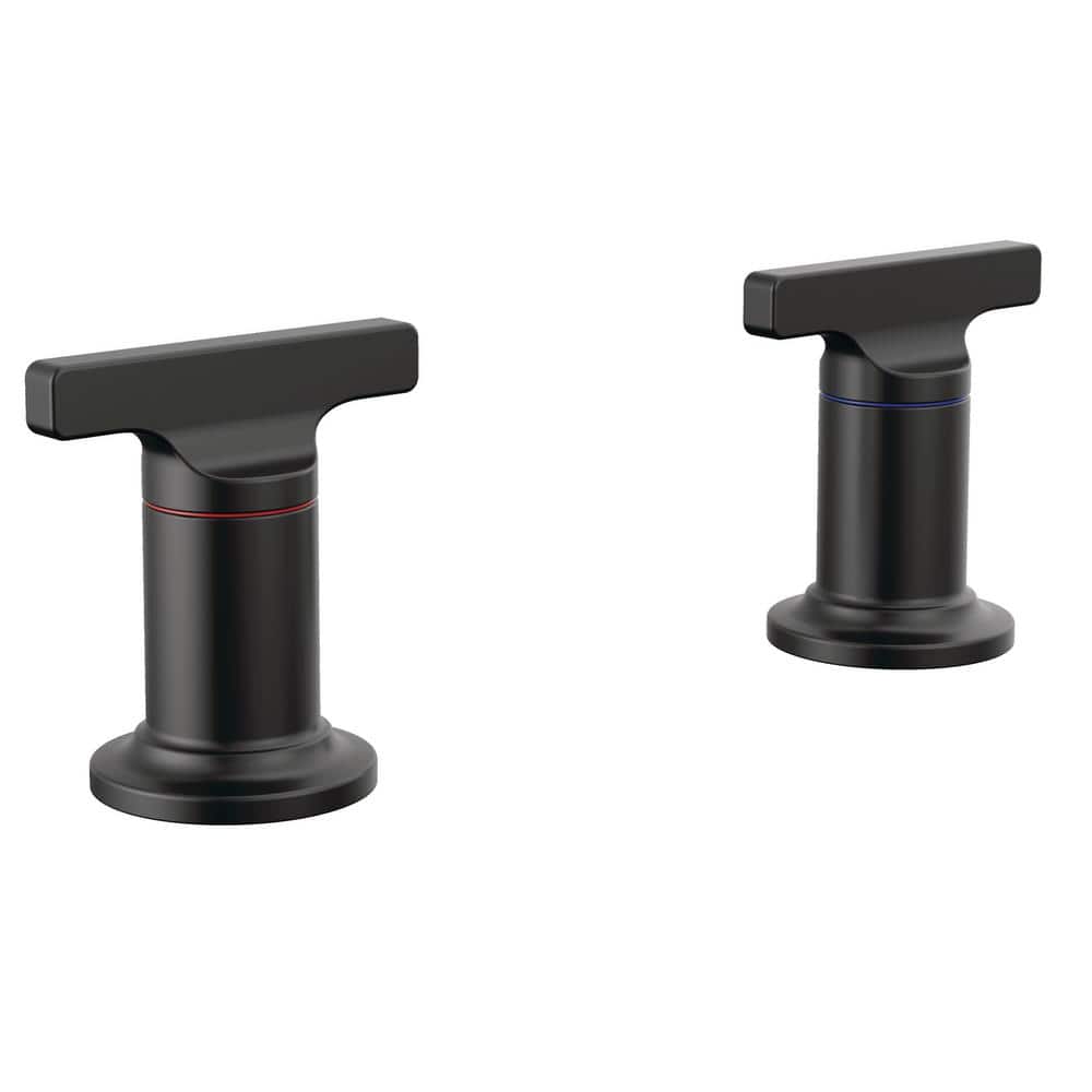 Delta Tetra T-Lever Roman Tub Handles in Matte Black H590BL - The Home ...