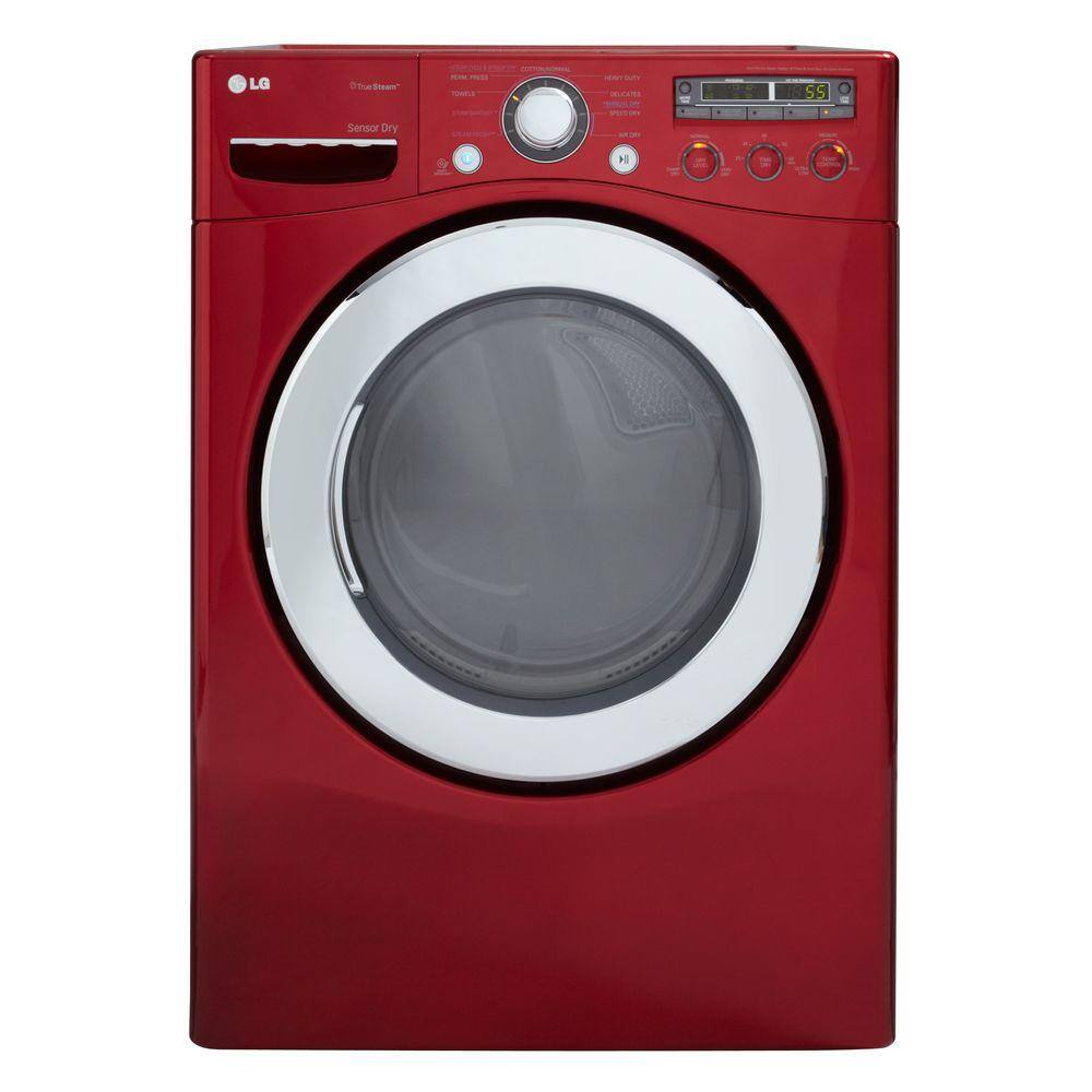 LG 7.3 cu. ft. Extra Large Capacity Gas Dryer in Wild Cherry Red with ...