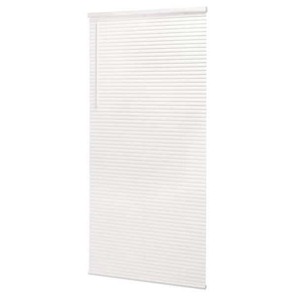 Pre-Cut 46 in. W x 64 in. L Cordless Light Filtering White Vinyl Mini ...