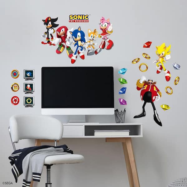 Peel And Stick Sonic Tails Knuckles Wall Stickers Room Decor Sonic The ...