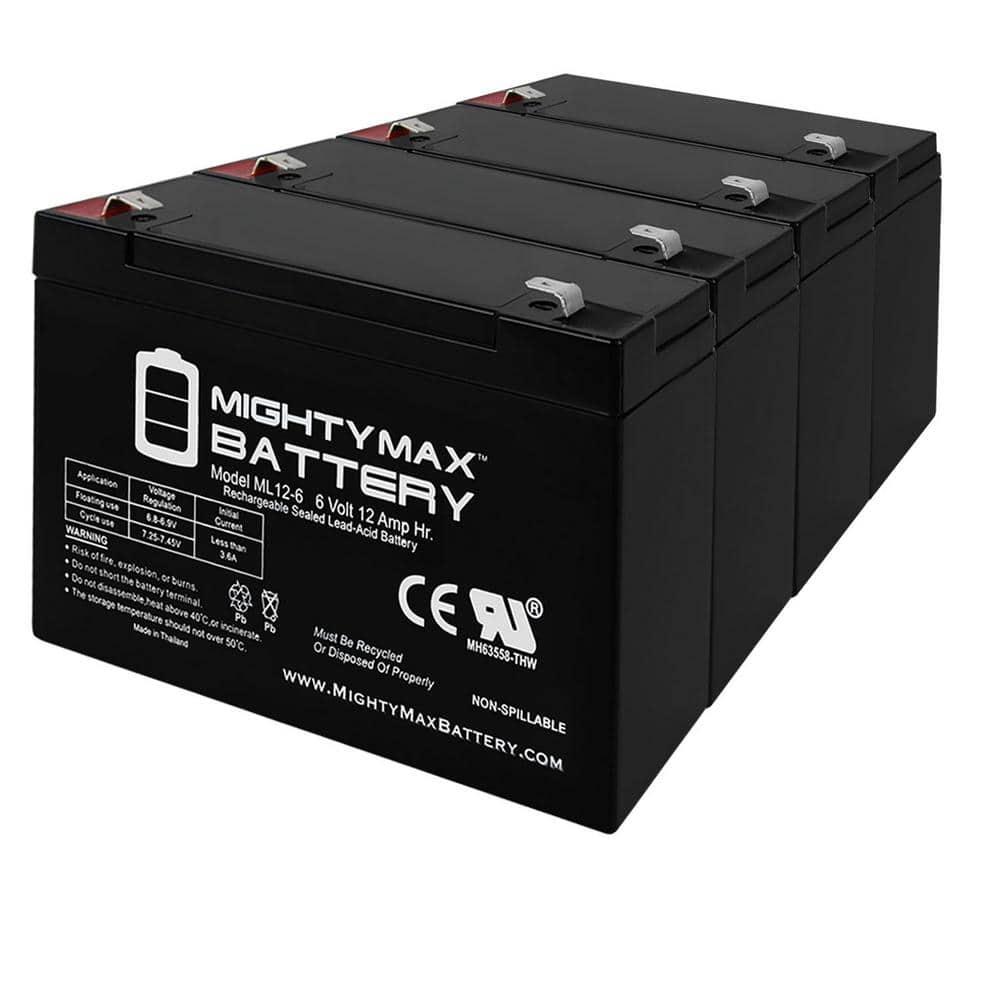 MIGHTY MAX BATTERY 6V 12AH F2 Replacement Battery for Jasco RB6121-F2 ...