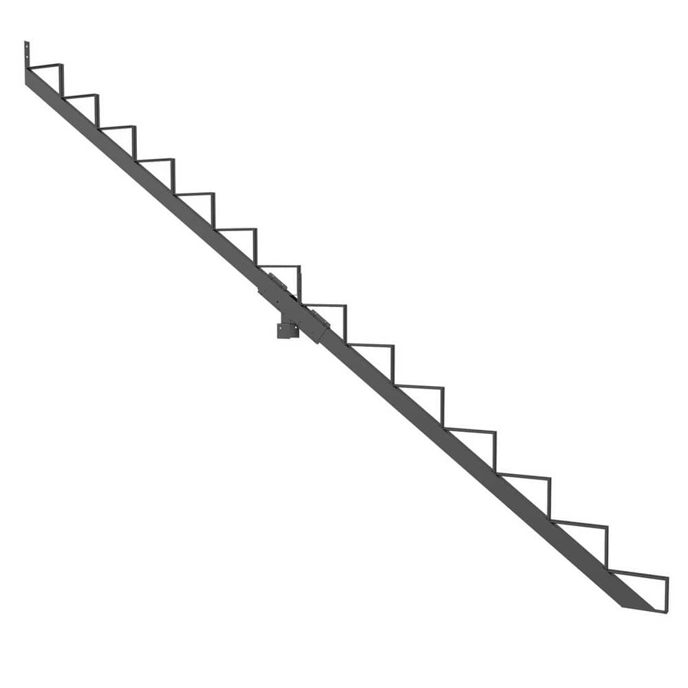 Pylex 7-1/2 in. x 10-1/4 in.-14-Steps Steel Stair Stringer Black ...