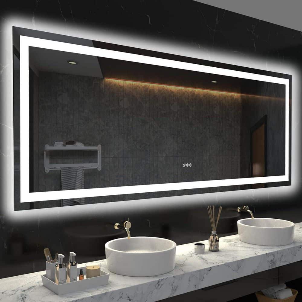 SereneVita 72 in W x 36 in. H LED Mirror for Bathroom, Waterproof ...