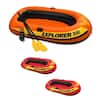 Intex Orange and Red 3-Person Raft with Pump and Oars and 2-Person Raft ...