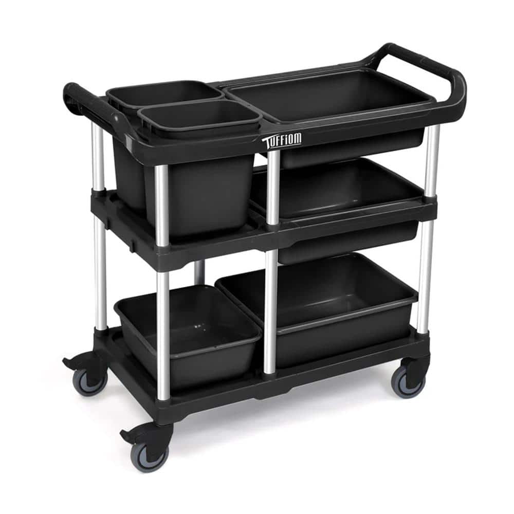 Karl home 3-Tier 330 lbs. Capacity Plastic Service Storage Utility Cart ...