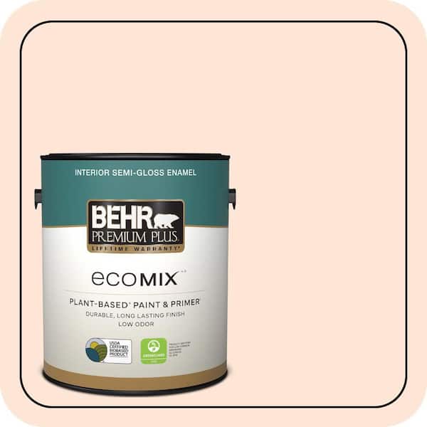 BEHR PREMIUM PLUS 1 gal. #230C-1 Winthrop Peach Semi-Gloss Enamel ...
