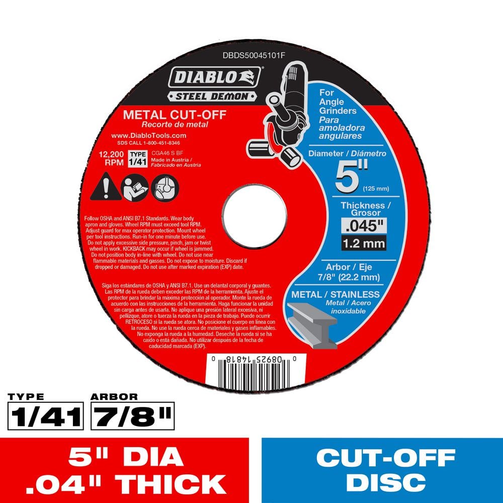 Reviews for DIABLO Steel Demon 5 in. x 0.045 in. x 7/8 in. Metal Cut ...