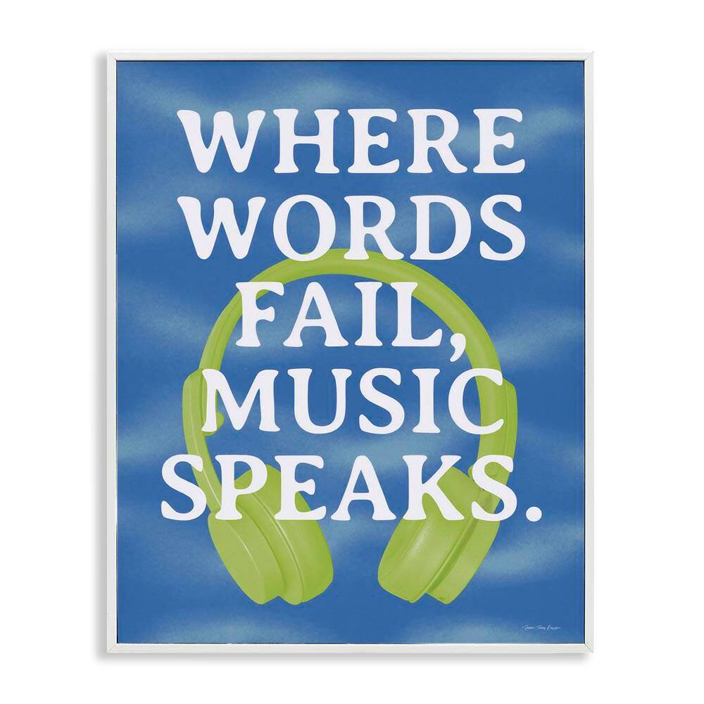 Stupell Industries Words Fail Music Speaks by Seven Trees Design White ...