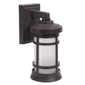 SOLUS Artisan Small Cylinder 12.75 in. Bronze Composite Outdoor ...