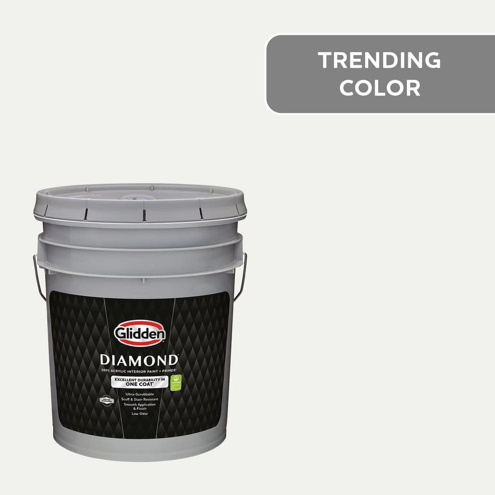 Glidden Diamond 5 gal. PPG1001-1 Delicate White Ultra-Flat Interior ...