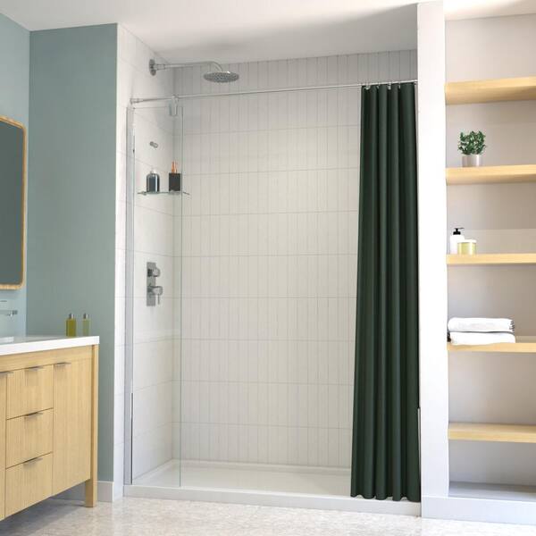 Luxway Poseidon 60 In W X 70 In H Fixed Frameless Splash Panel And