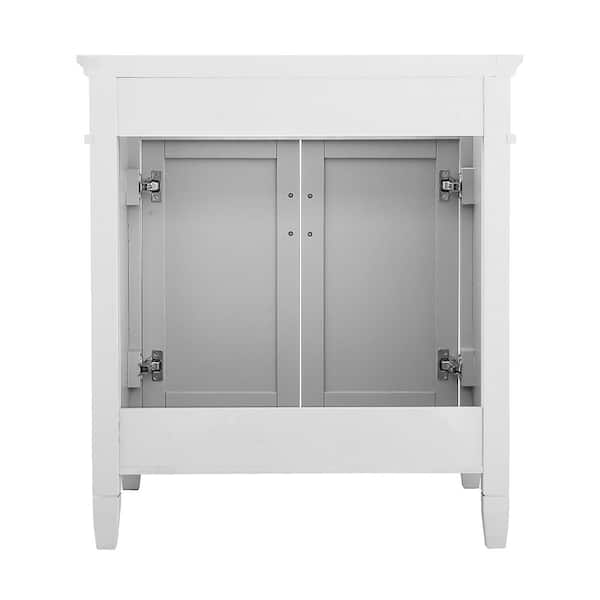 Home Decorators Collection Ashburn 30 in. W x 21.63 in. D x 34 in. H Bath Vanity Cabinet without Top in White ASWA3021 The Home Depot