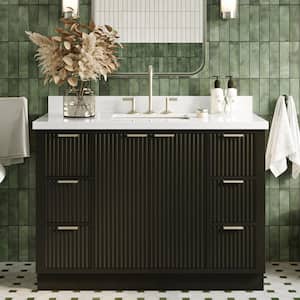 ARIEL Milan 60 in. Single Sink Freestanding Bathroom Vanity in Warm ...