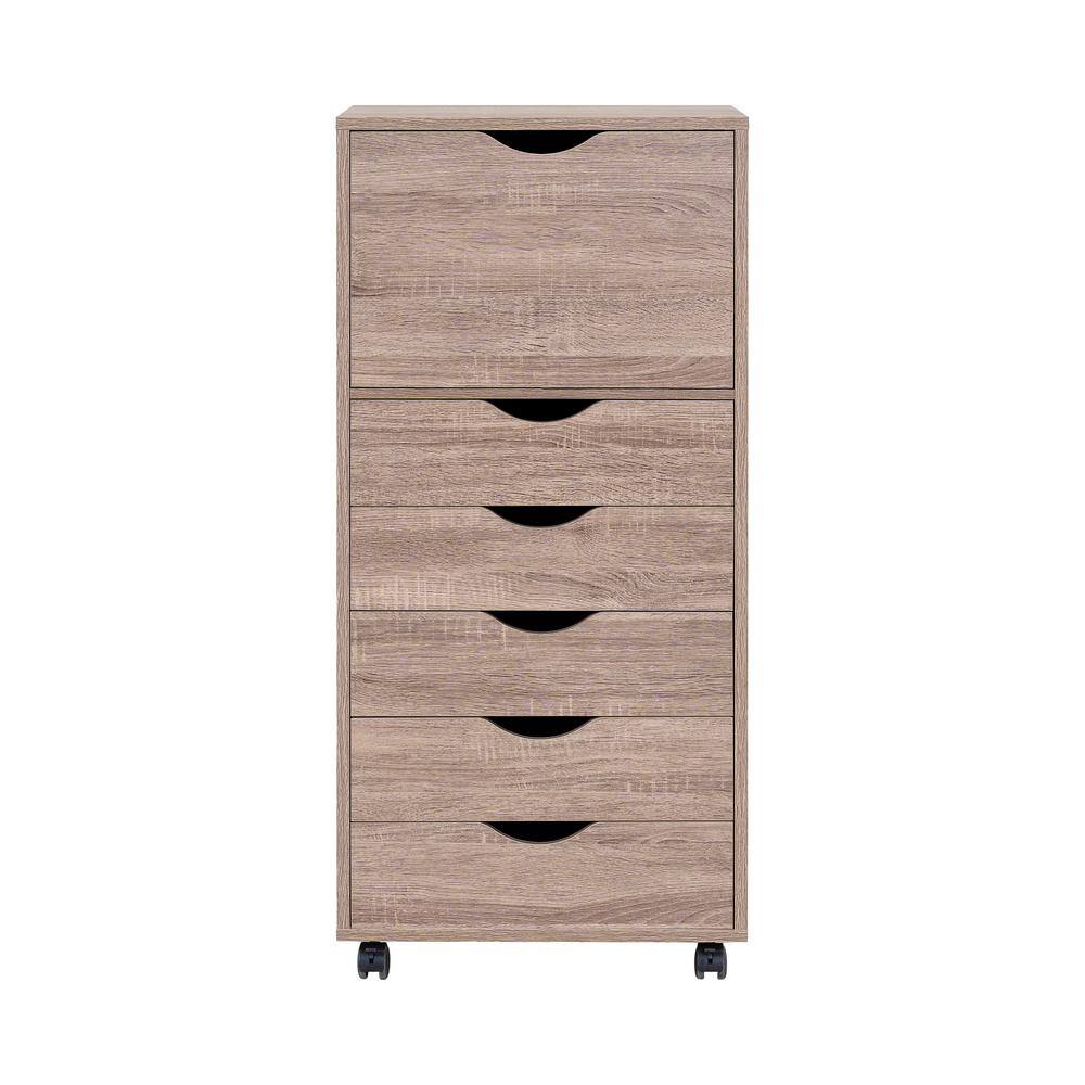 MAYKOOSH Vintage Oak, 6-Drawer with Shelf, 41 in. H x 16 in. W x 19 in ... MAYKOOSH Vintage Oak, 6-Drawer with Shelf, 41 in. H x 16 in. W x 19 in ...