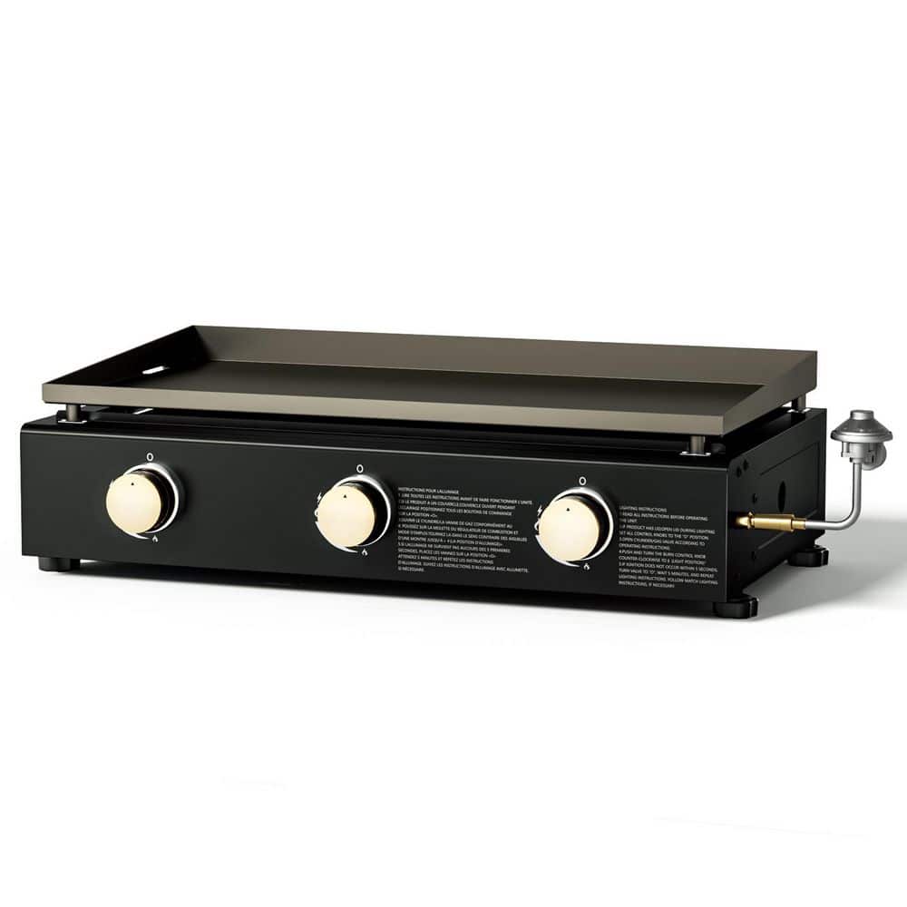 KingChii 3-Burner Propane Gas Grill 28 in. Table Top Gas Griddle in ...