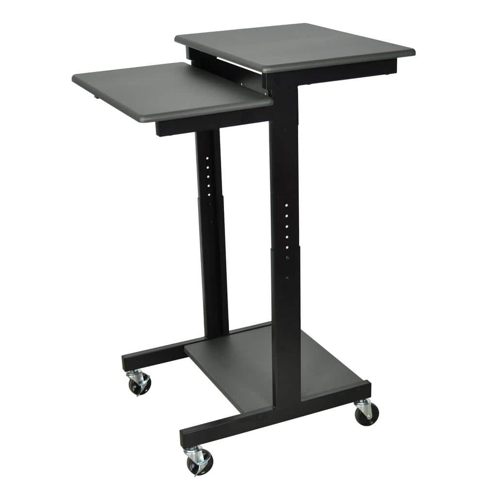 Luxor 24 in. Rectangular Gray Laptop Desks with Adjustable Height ...