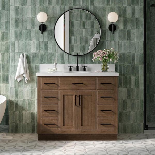 Reviews for ARIEL Hepburn 42 in. Single Sink Freestanding Bathroom ...