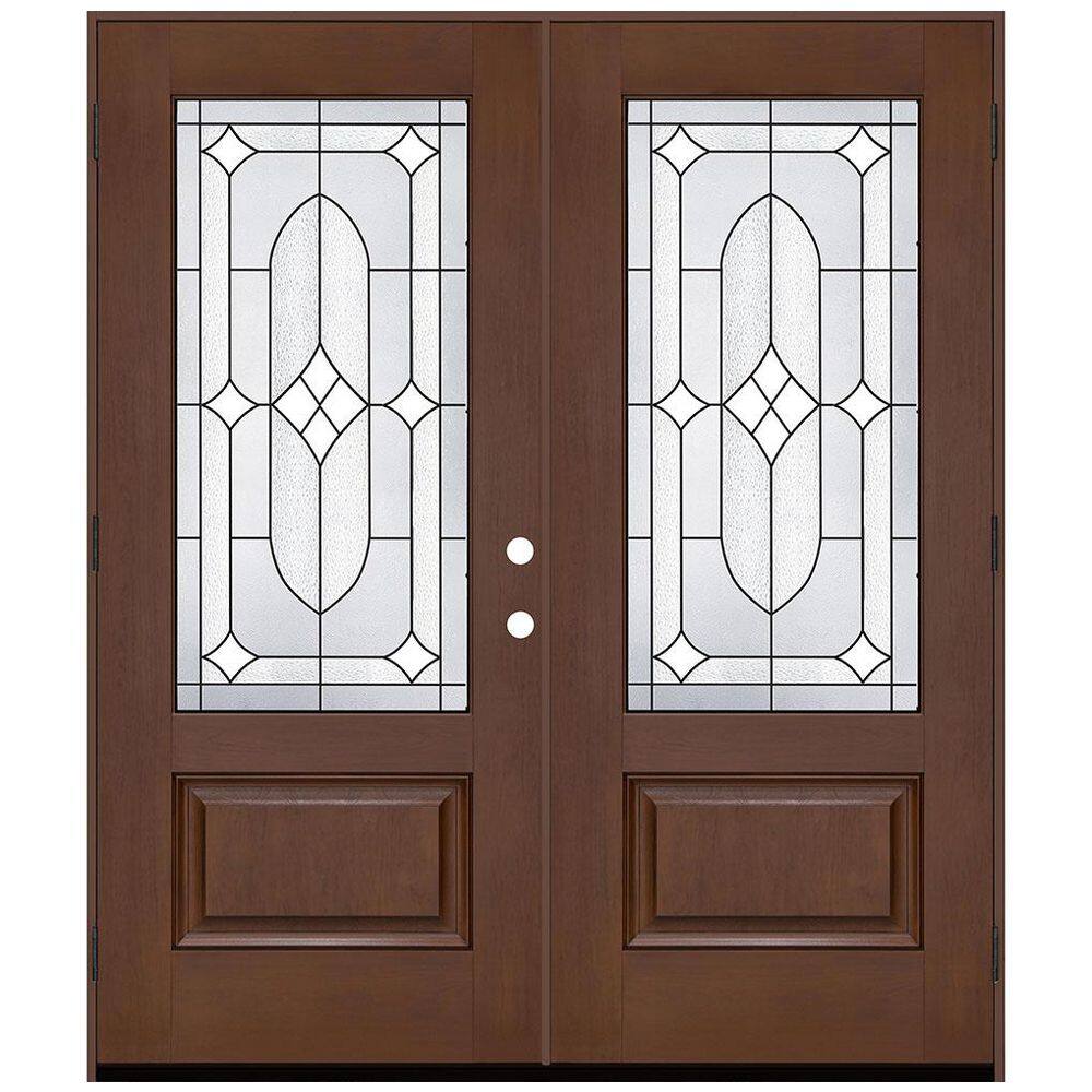 Steves & Sons Regency 72 in. x 80 in. 3/4L Axis Glass RHOS Chestnut ...
