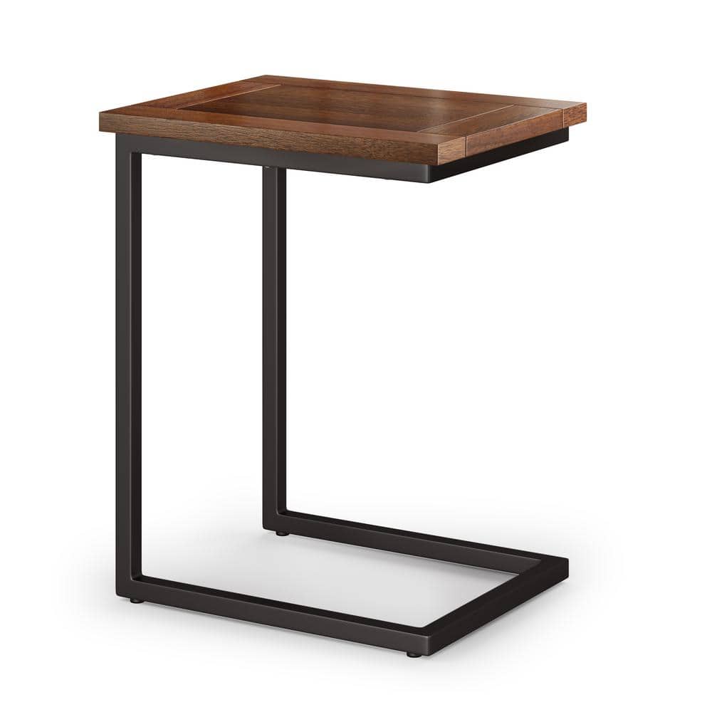 Simpli Home Skyler Solid Mango Wood and Metal 16 in. Wide Rectangle ...