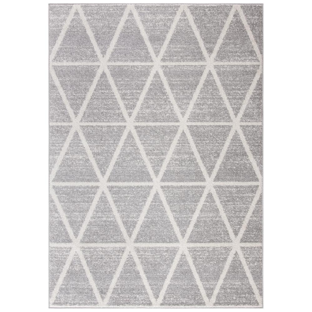 SAFAVIEH Adirondack Gray/Ivory 8 ft. x 10 ft. Chevron Triangle Area Rug ...