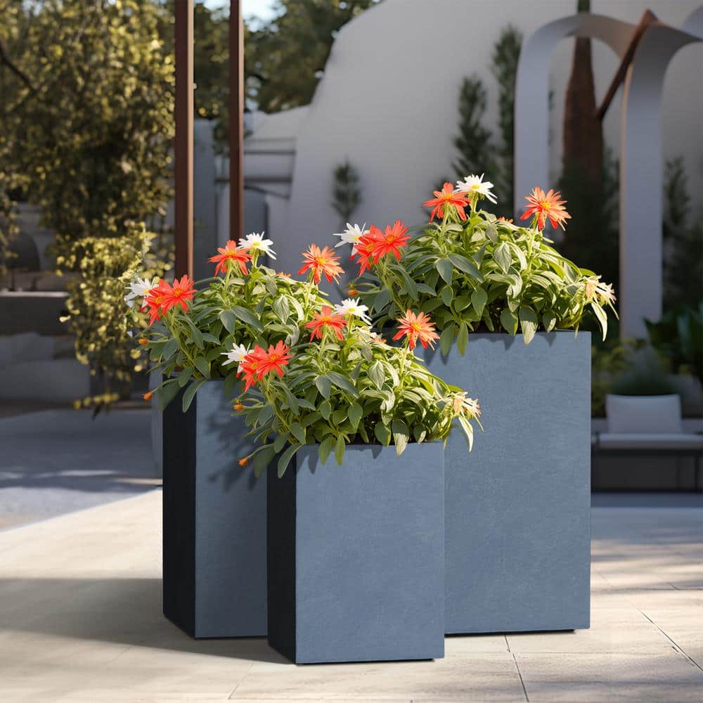 Sapcrete Modern 13 in. 16 in. 19in. High Large Tall Elongated Square ...