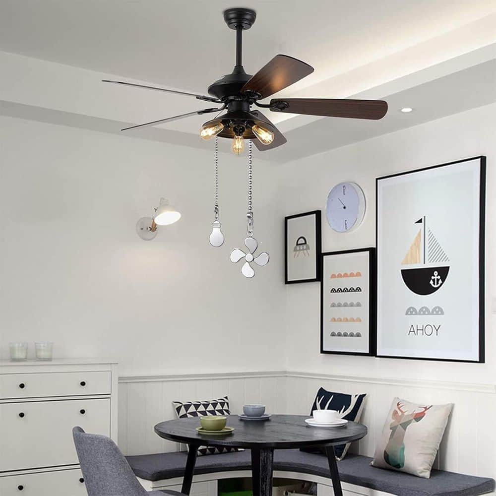 phyfalip 12 in. Silver Ceiling Fan Pull Chains with Connector 4-Pack ...